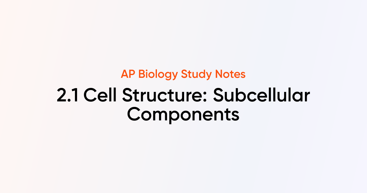 2.1 Cell Structure: Subcellular Components | AP Biology Notes | TutorChase