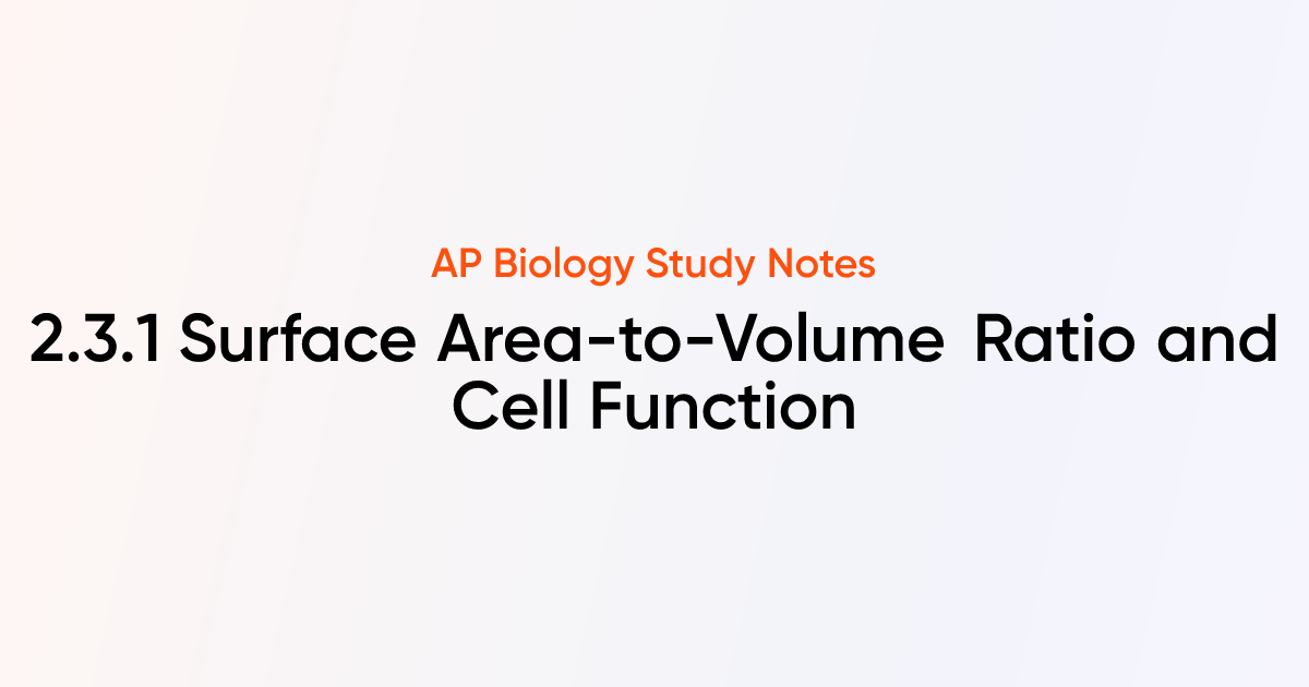 Surface Area-to-Volume Ratio and Cell Function (2.3.1) | AP Biology ...