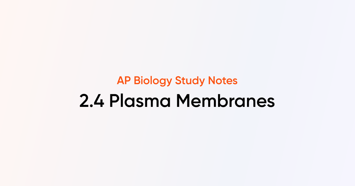 2.4 Plasma Membranes | AP Biology Notes | TutorChase