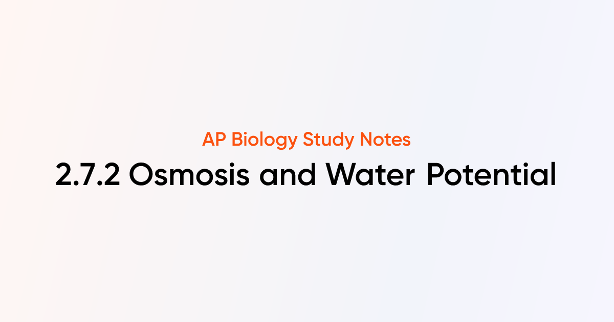 Osmosis and Water Potential (2.7.2) | AP Biology Notes | TutorChase