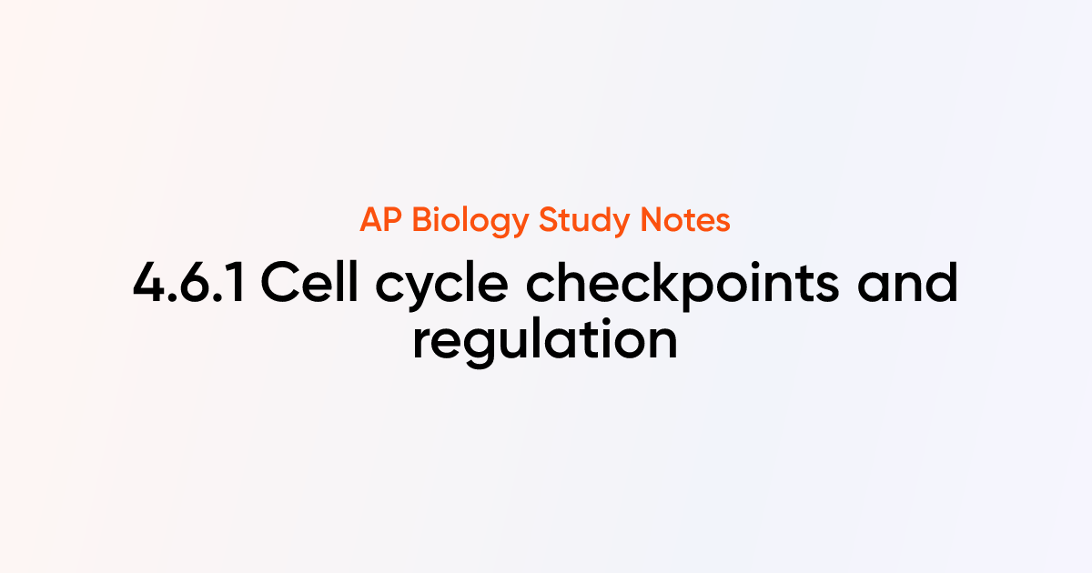 Cell cycle checkpoints and regulation (4.6.1) | AP Biology Notes ...