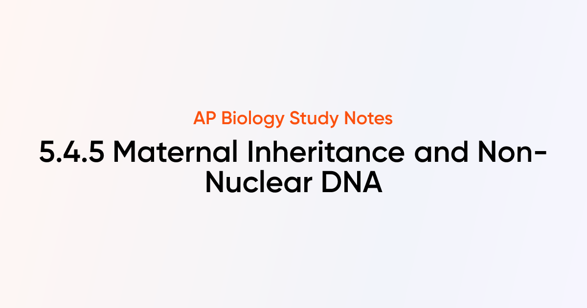Maternal Inheritance and Non-Nuclear DNA (5.4.5) | AP Biology Notes ...