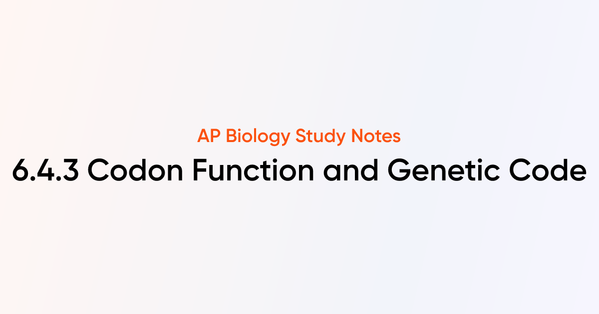 Codon Function and Genetic Code (6.4.3) | AP Biology Notes | TutorChase