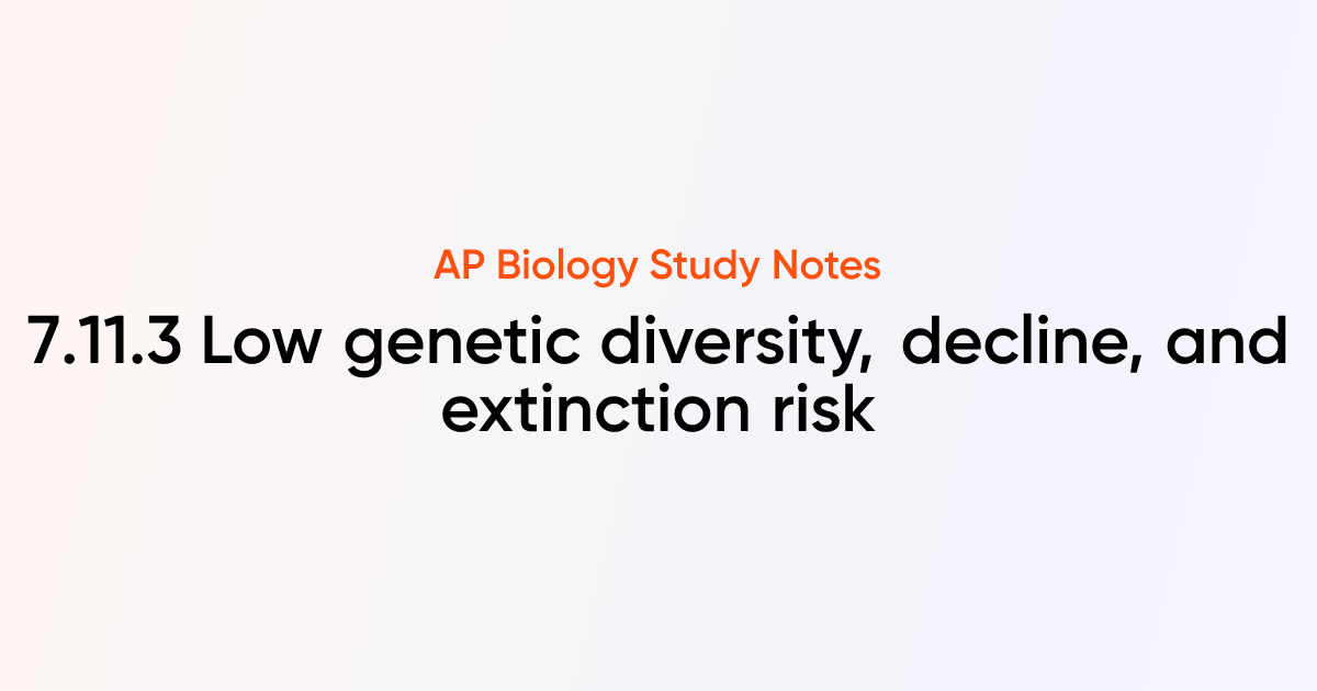 Low genetic diversity, decline, and extinction risk (7.11.3) | AP ...
