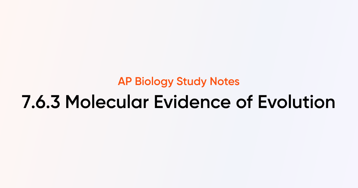 Molecular Evidence of Evolution (7.6.3) | AP Biology Notes | TutorChase