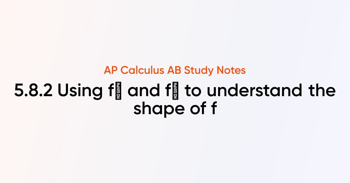 Using f′ and f″ to understand the shape of f (5.8.2) | AP Calculus AB ...