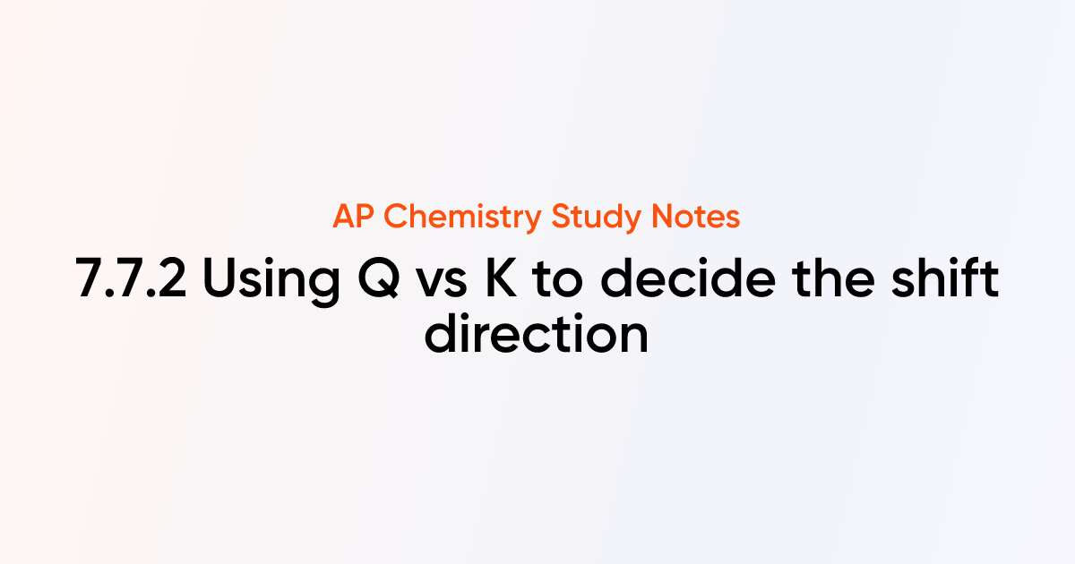 7.7.2 Using Q vs K to decide the shift direction | AP Chemistry Notes ...