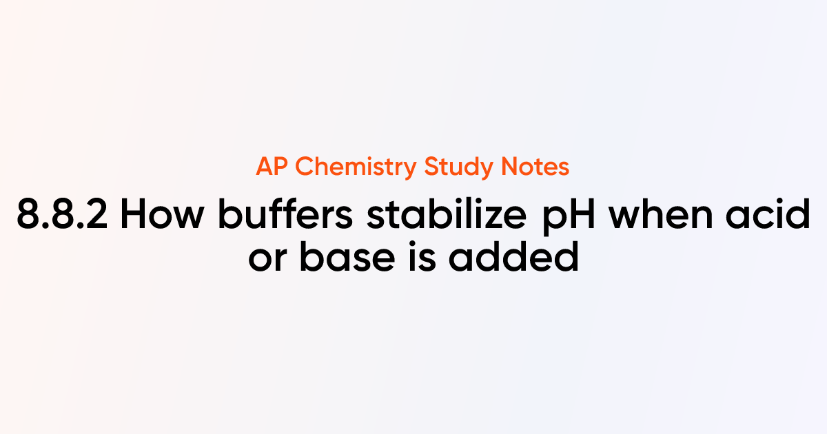 8.8.2 How buffers stabilize pH when acid or base is added | AP ...