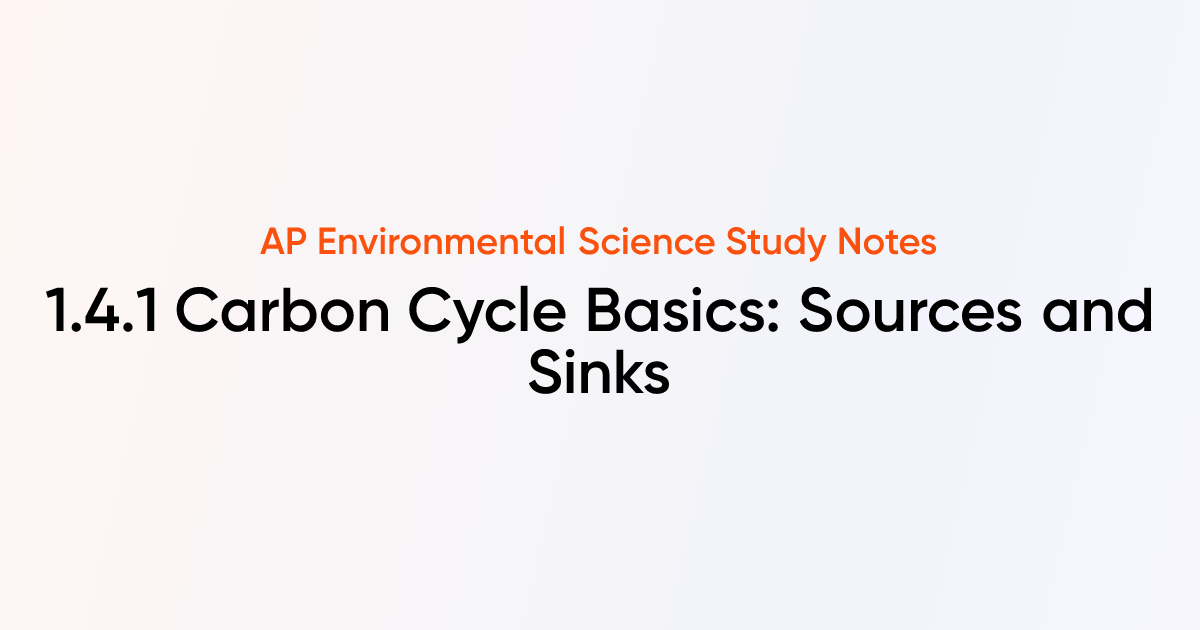 Carbon Cycle Basics: Sources and Sinks (1.4.1) | AP Environmental ...