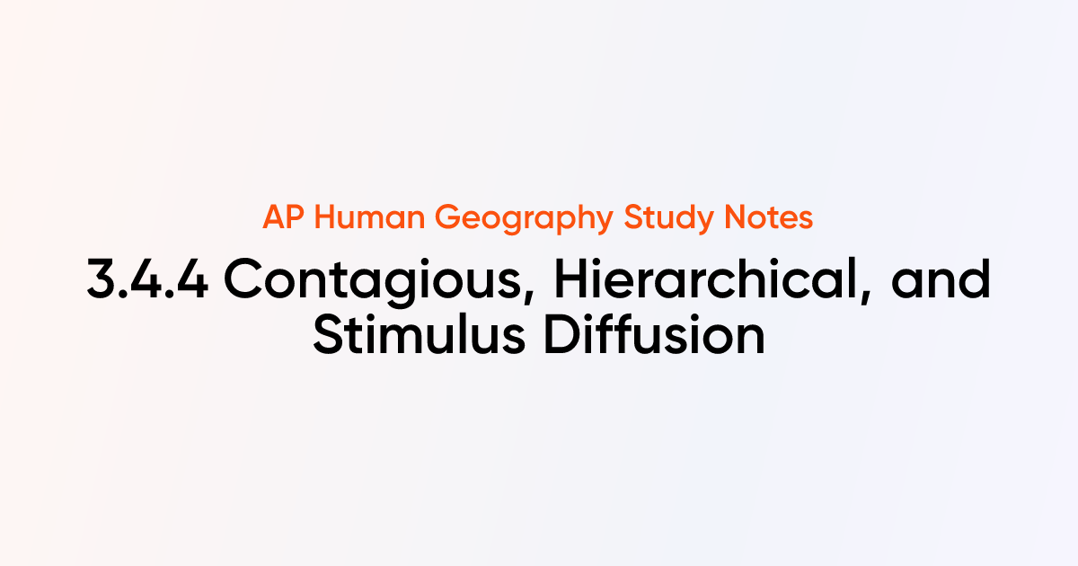 3.4.4 Contagious, Hierarchical, and Stimulus Diffusion | AP Human ...