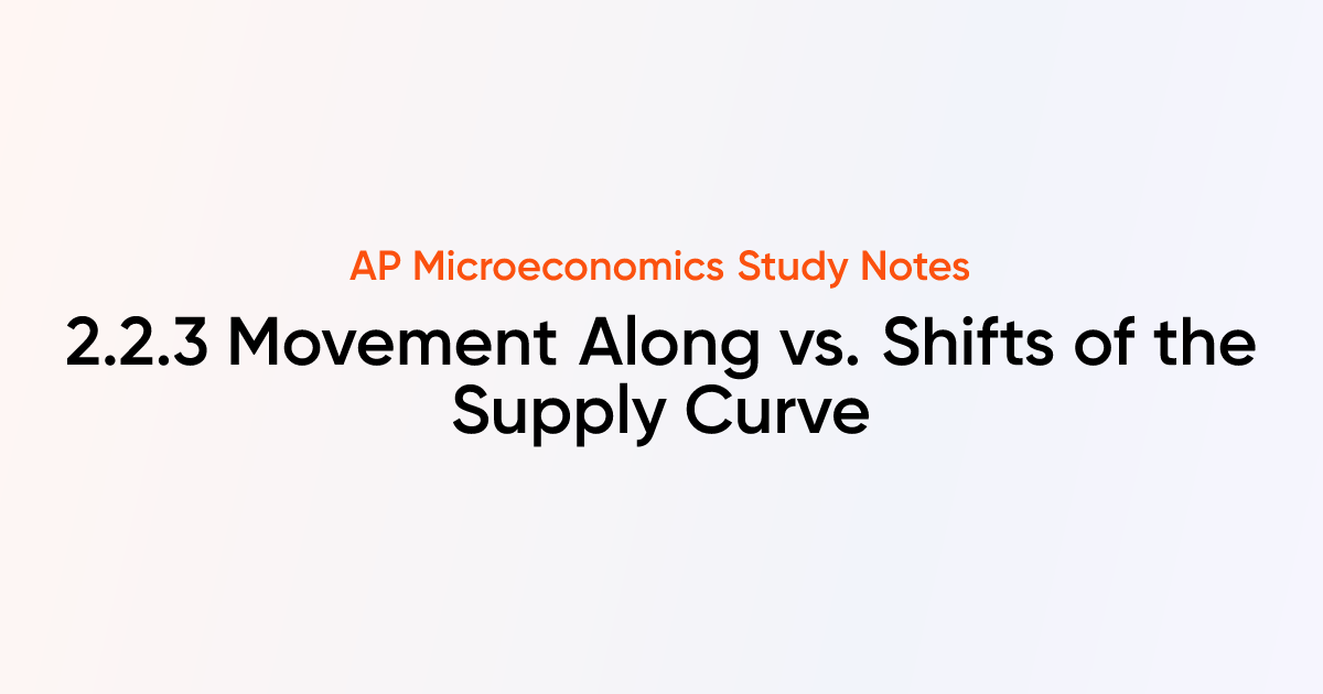 2.2.3 Movement Along vs. Shifts of the Supply Curve | AP Microeconomics ...