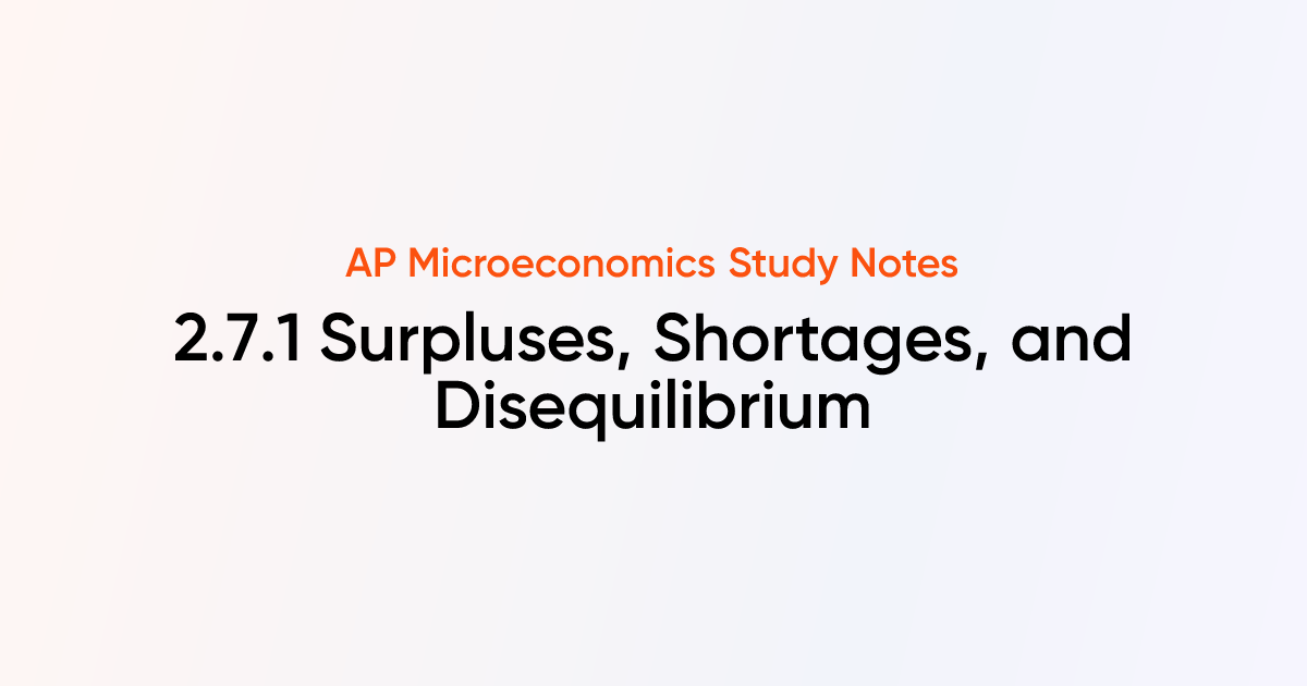 2.7.1 Surpluses, Shortages, and Disequilibrium | AP Microeconomics ...
