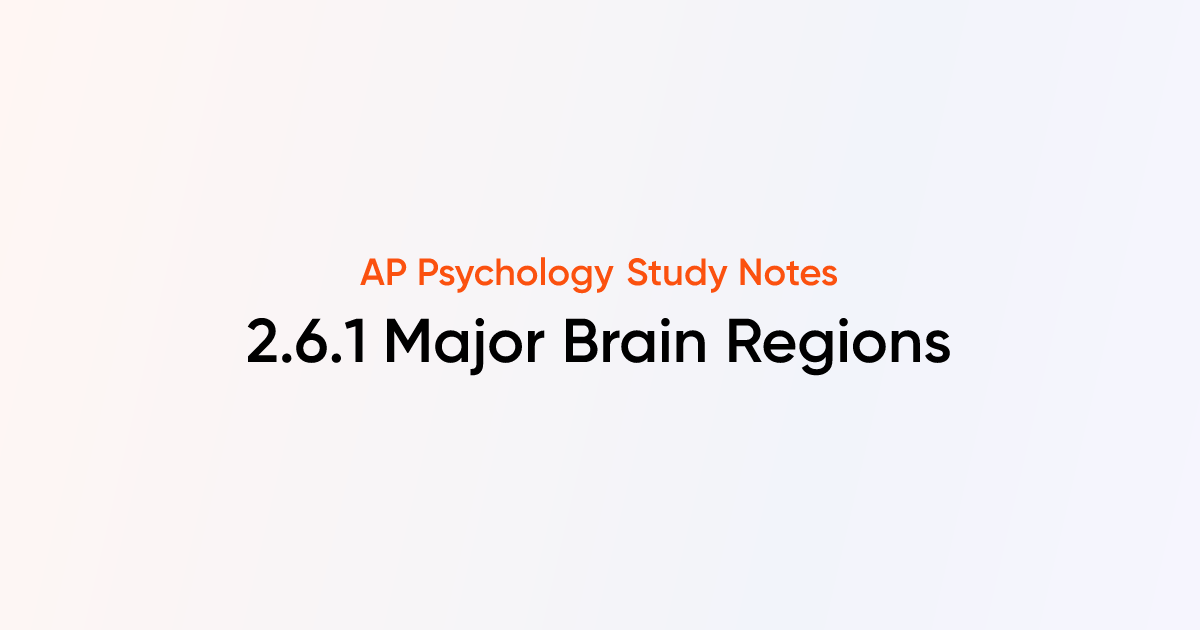 2.6.1 Major Brain Regions | AP Psychology Notes | TutorChase