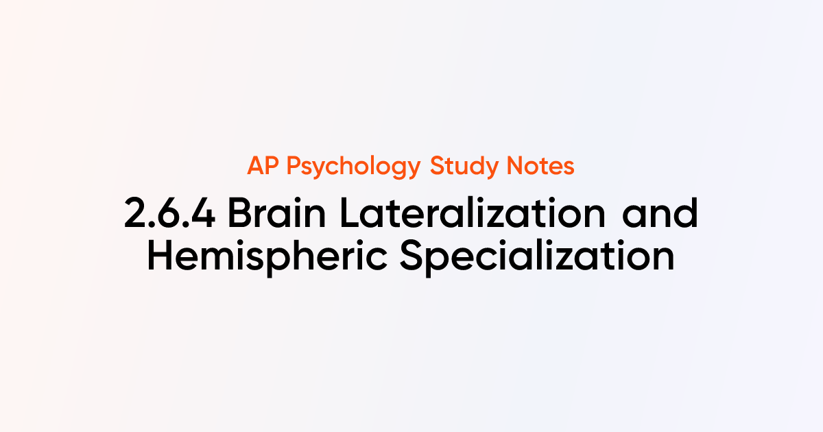 2 6 4 Brain Lateralization And Hemispheric Specialization Ap Psychology Notes Tutorchase