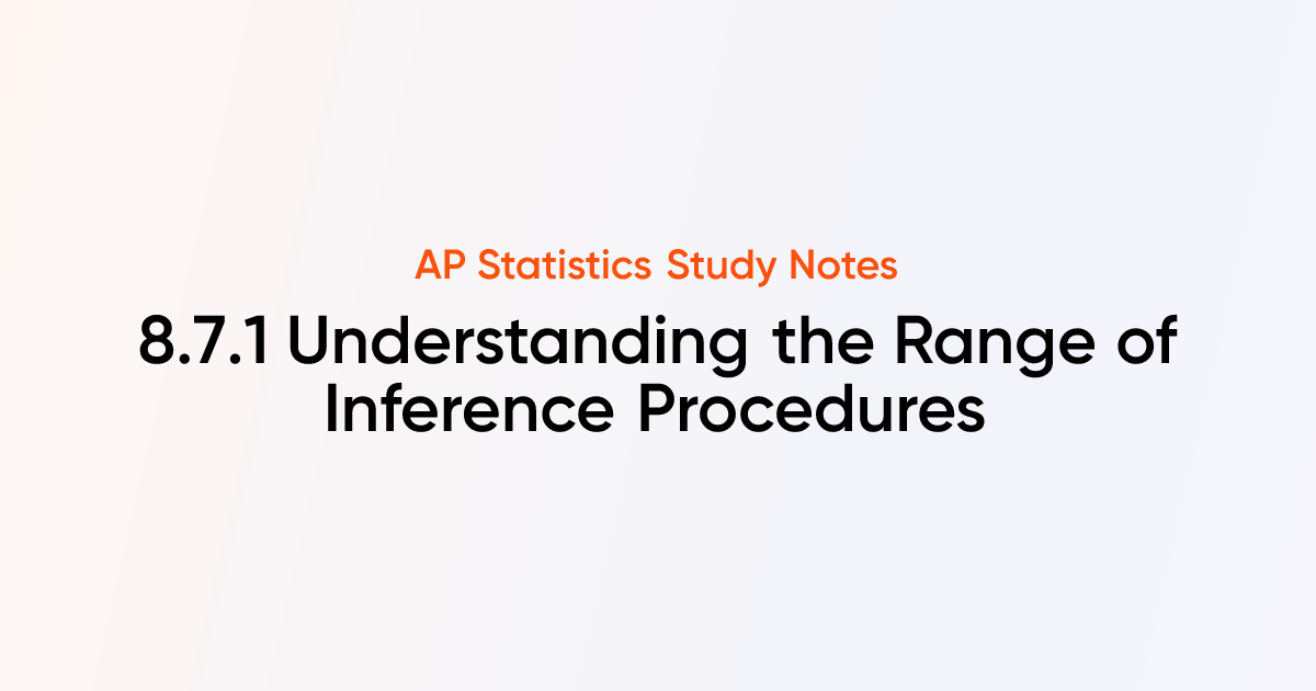 Understanding the Range of Inference Procedures (8.7.1) | AP Statistics ...