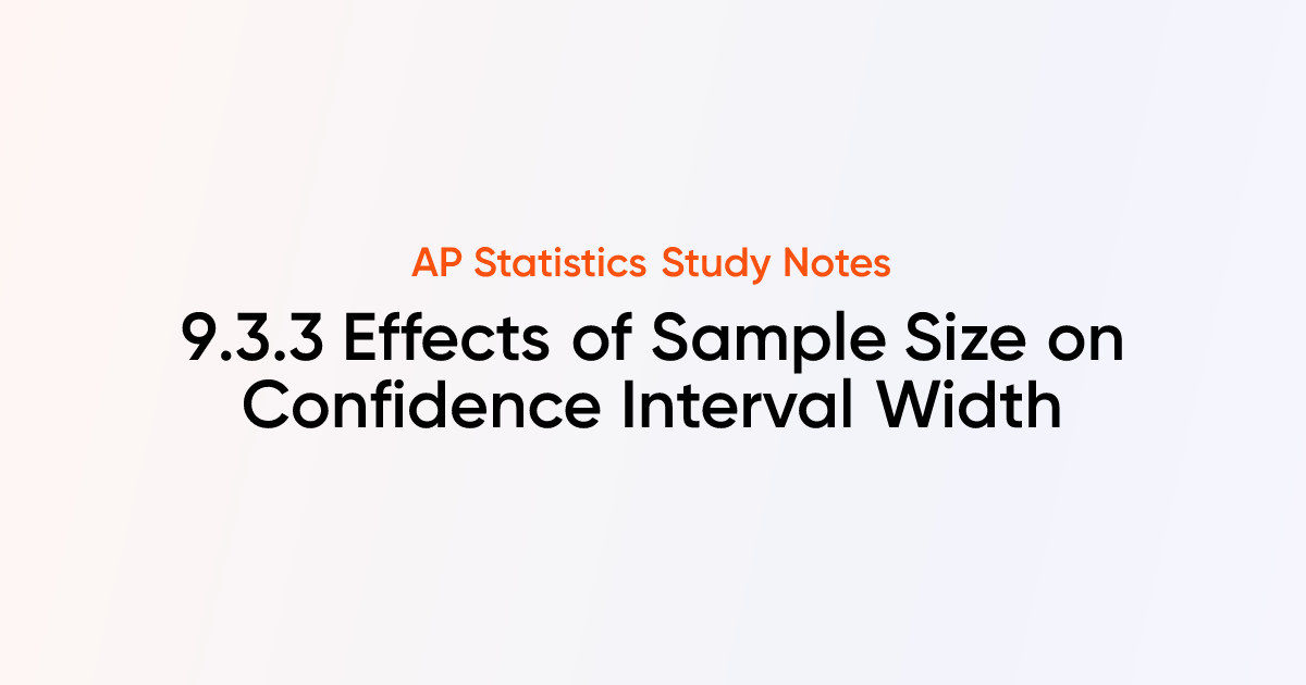 Effects of Sample Size on Confidence Interval Width (9.3.3) | AP ...