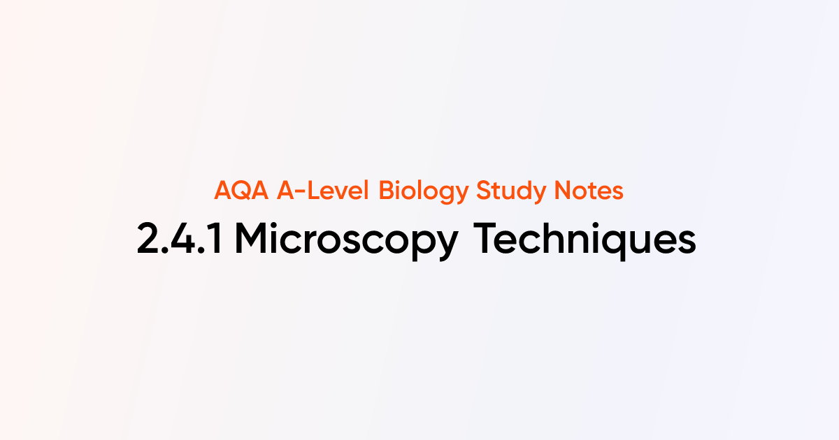Microscopy Techniques (2.4.1) | AQA A-Level Biology Notes | TutorChase