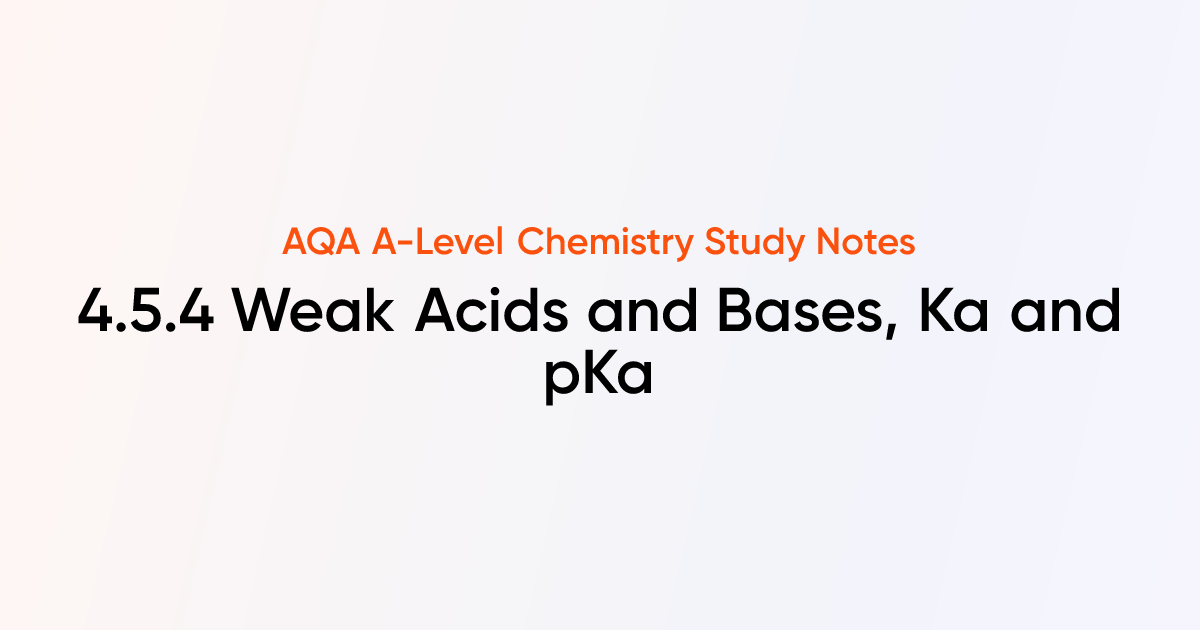 Weak Acids and Bases, Ka and pKa (4.5.4) | AQA A-Level Chemistry Notes ...