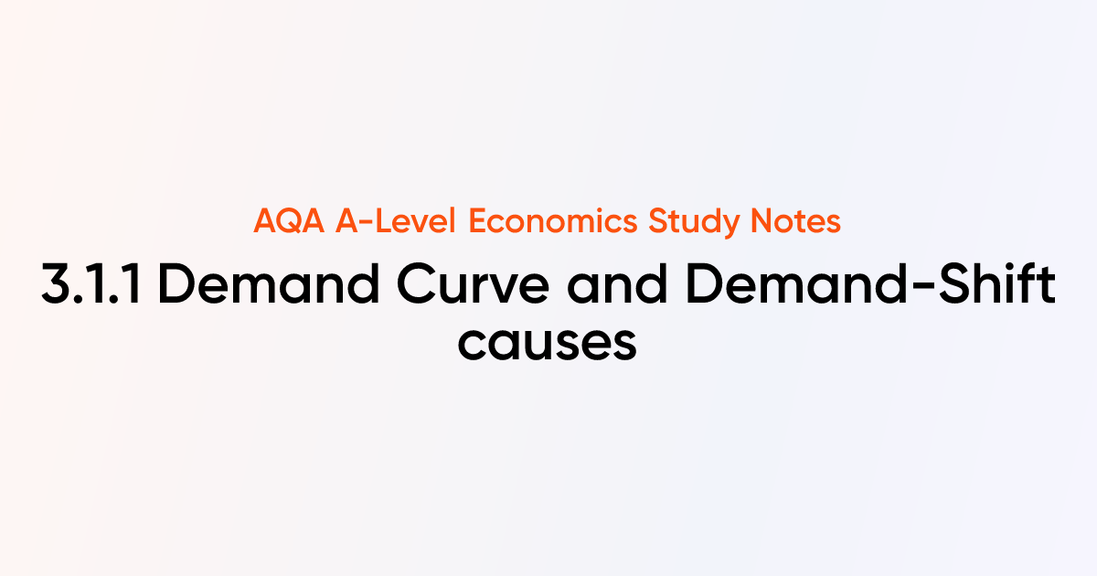 Demand Curve and Demand-Shift Causes (3.1.1) | AQA A-Level Economics ...