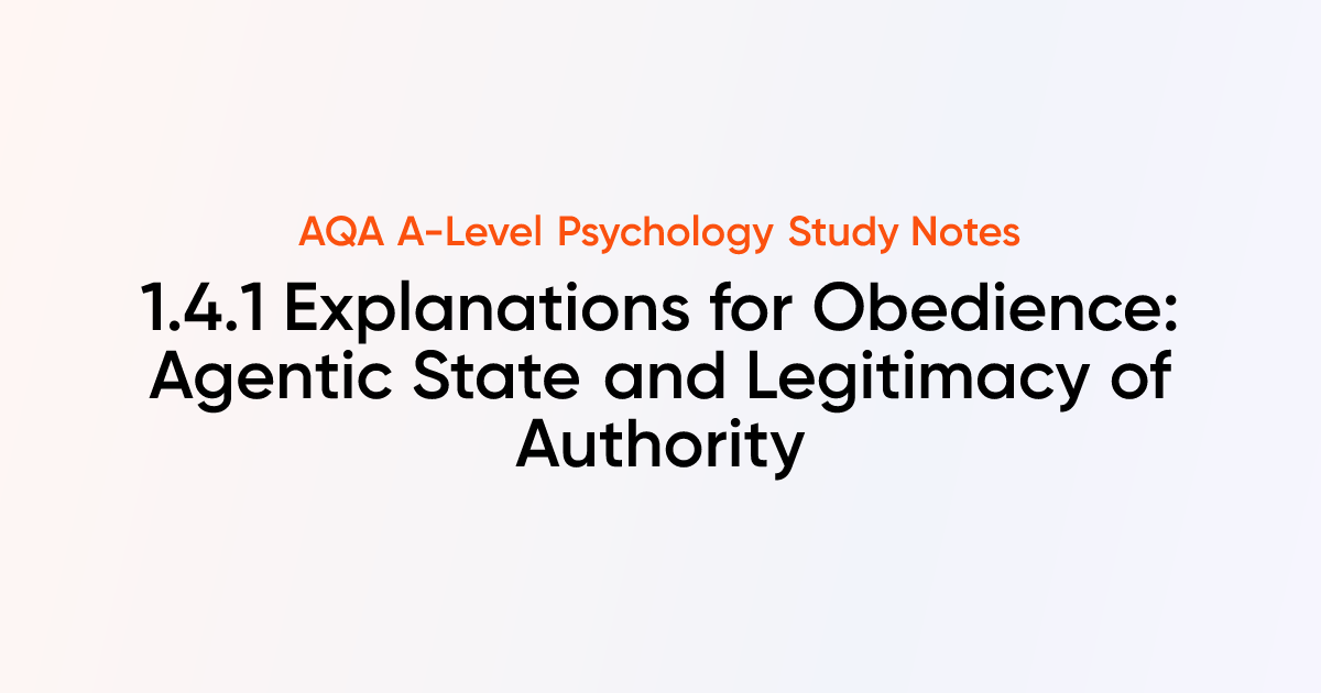 Explanations for Obedience: Agentic State and Legitimacy of Authority ...