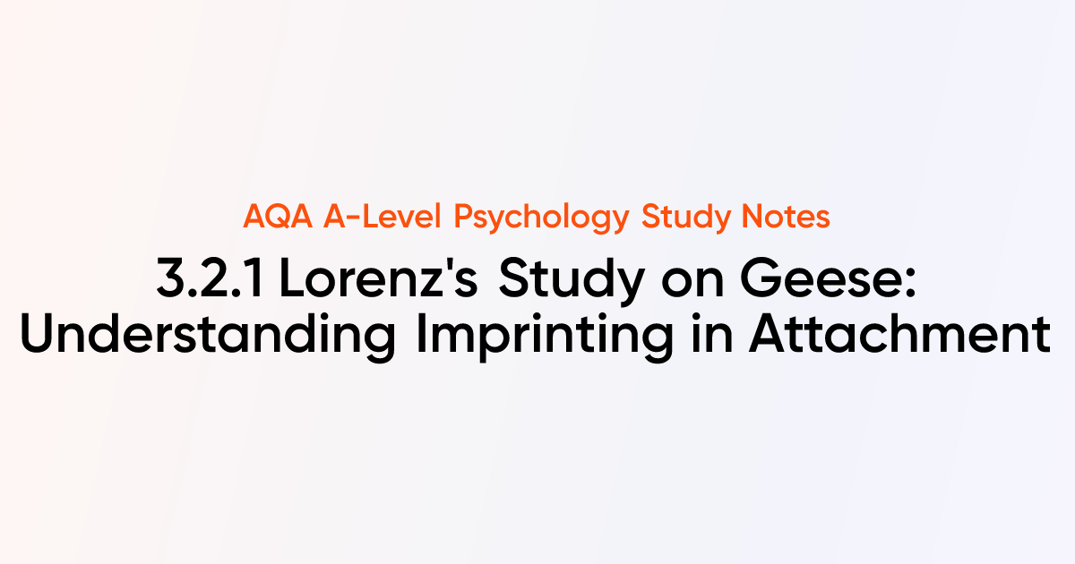 Lorenz's Study on Geese: Understanding Imprinting in Attachment (3.2.1 ...