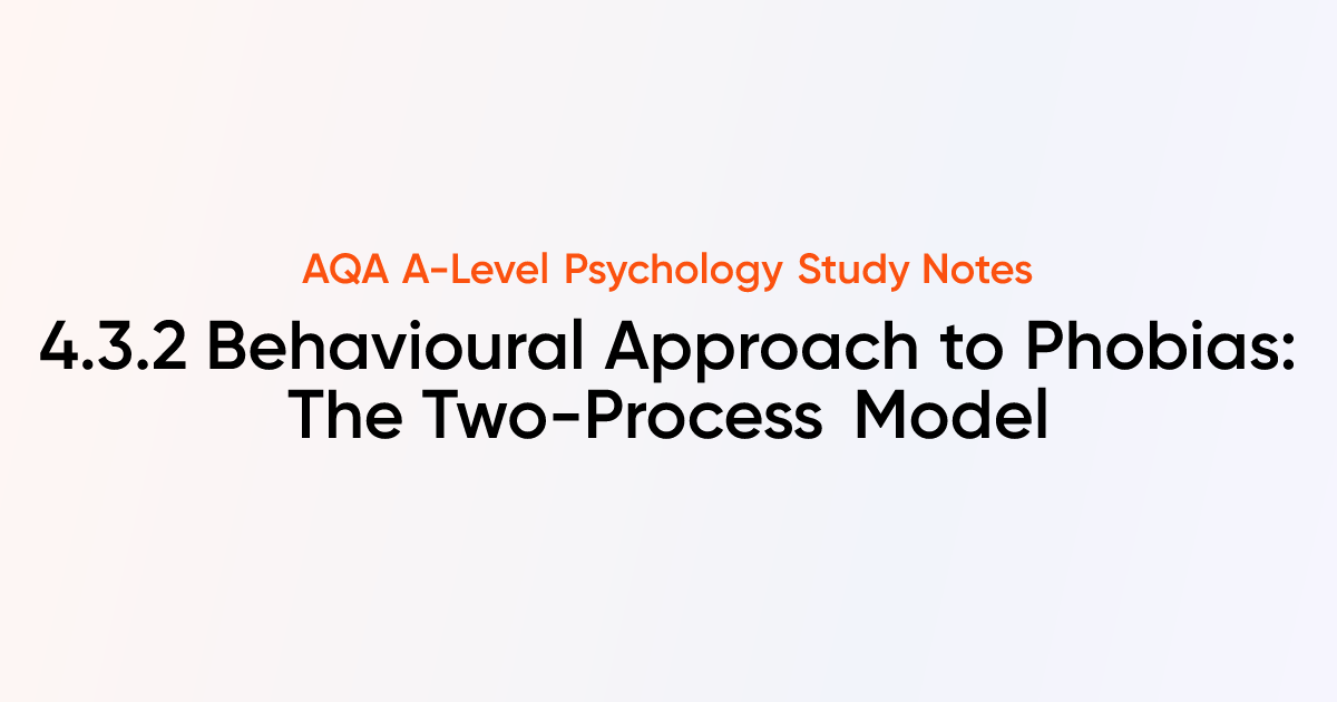 Behavioural Approach to Phobias: The Two-Process Model (4.3.2) | AQA A ...