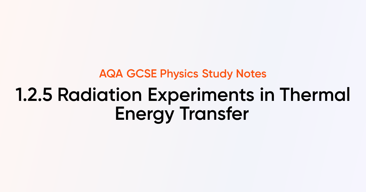 Radiation Experiments in Thermal Energy Transfer (1.2.5) | AQA GCSE ...