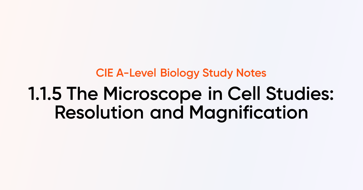 The Microscope in Cell Studies: Resolution and Magnification (1.1.5 ...