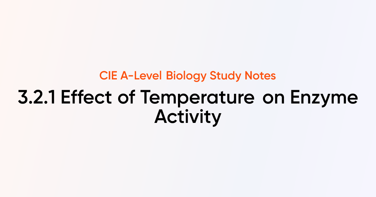 Effect Of Temperature On Enzyme Activity 321 Cie A Level Biology