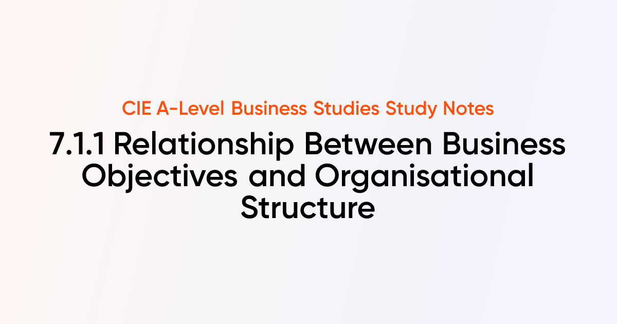 Relationship Between Business Objectives and Organisational Structure (7.1.1) | CIE A-Level ...
