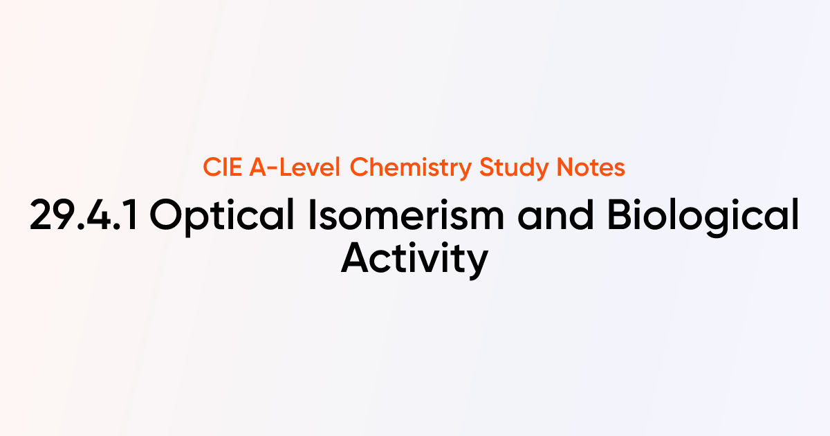 Optical Isomerism and Biological Activity (29.4.1) | CIE A-Level ...