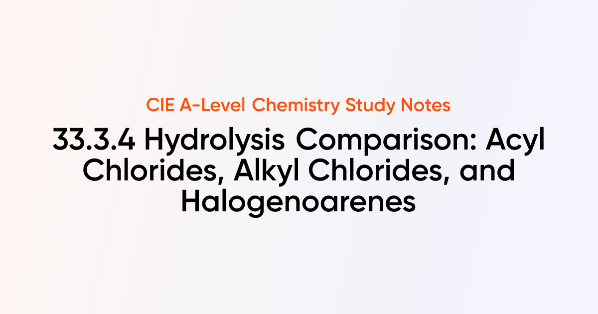 Hydrolysis Comparison: Acyl Chlorides, Alkyl Chlorides, and ...