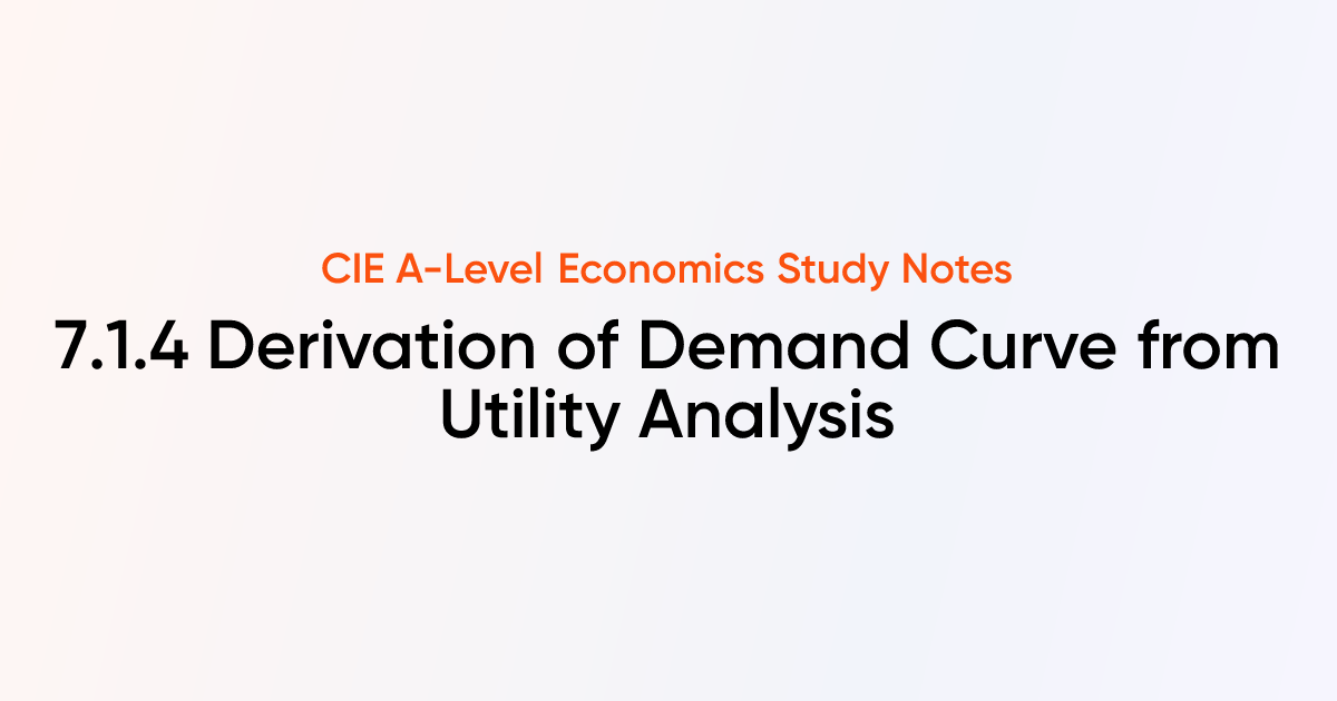 Derivation of Demand Curve from Utility Analysis (7.1.4) | CIE A-Level ...