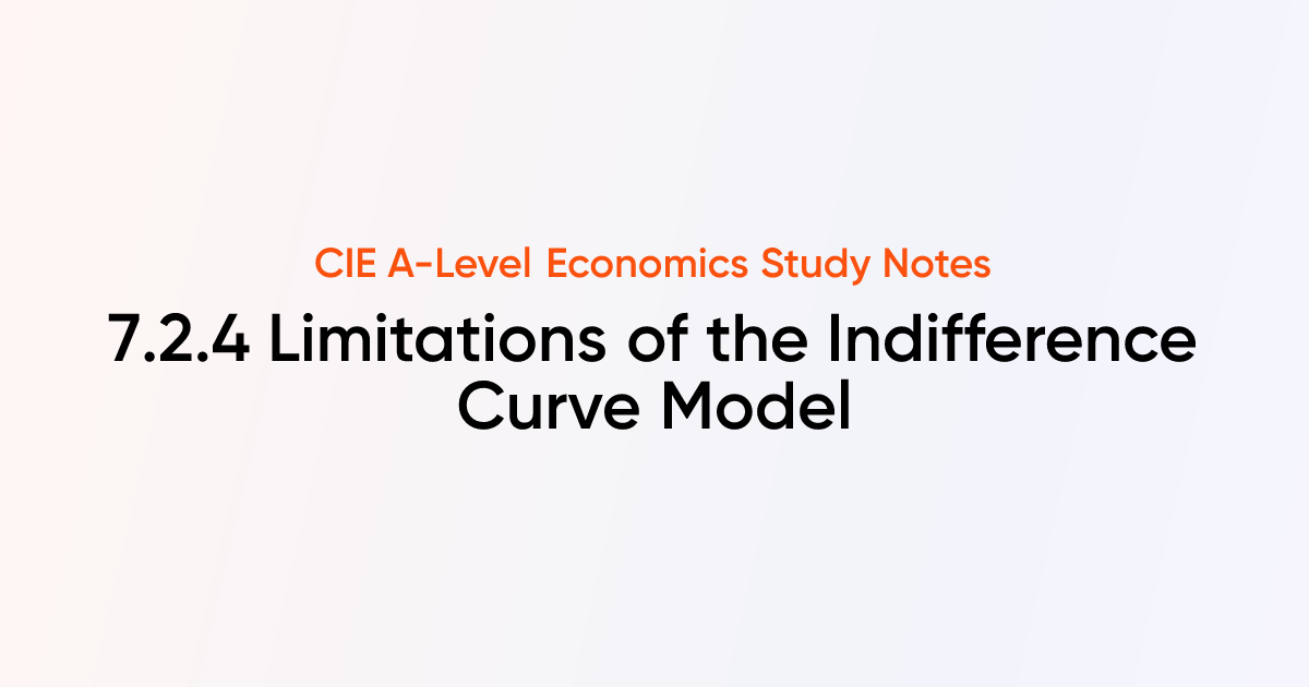 Limitations of the Indifference Curve Model (7.2.4) | CIE A-Level ...
