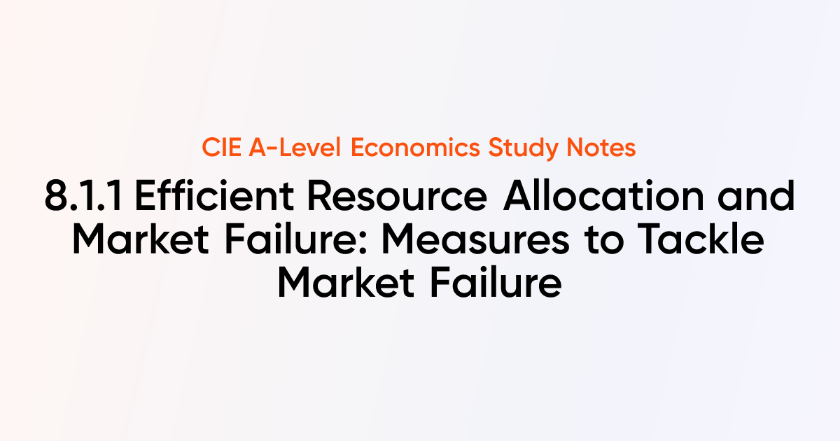 Efficient Resource Allocation and Market Failure: Measures to Tackle ...