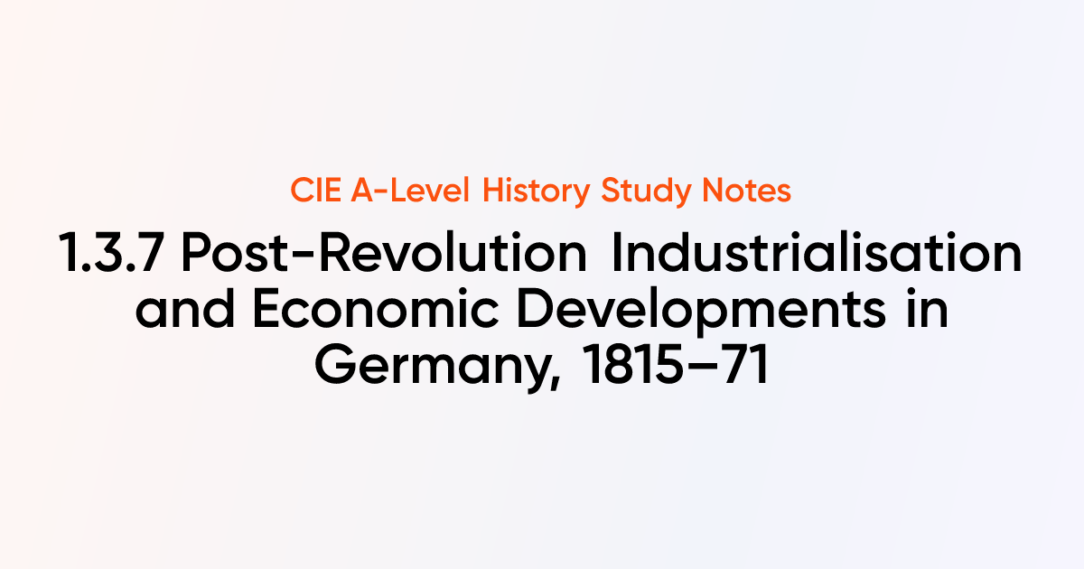 Post-Revolution Industrialisation and Economic Developments in Germany ...