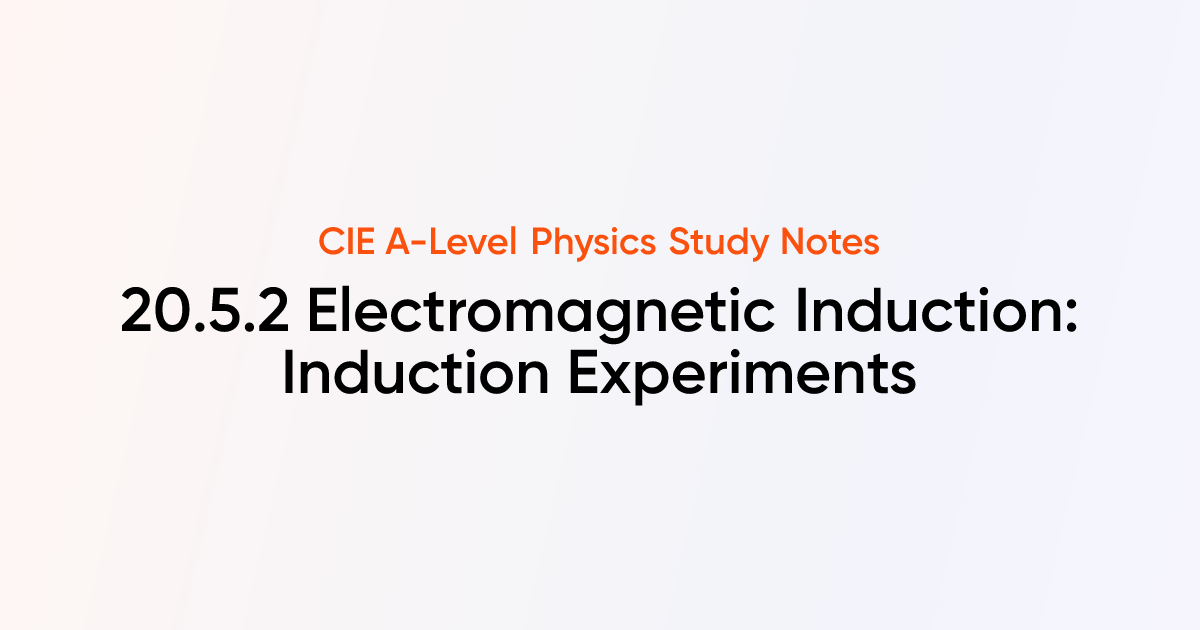 Electromagnetic Induction: Induction Experiments (20.5.2) | CIE A-Level ...