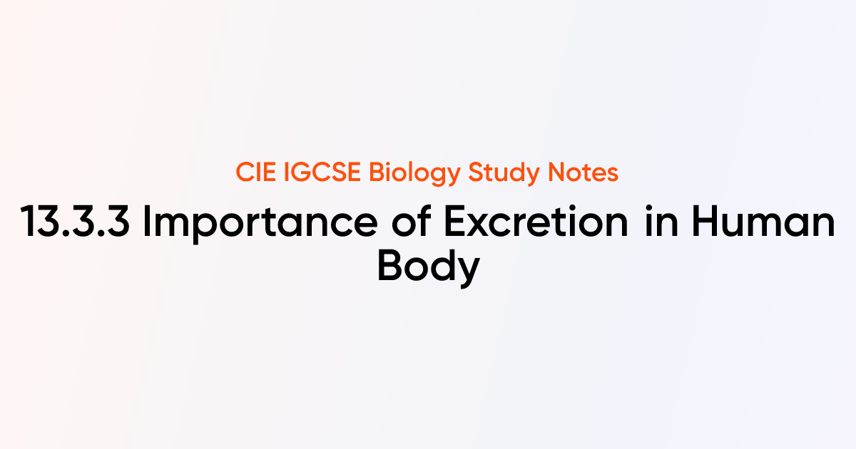 Importance of Excretion in Human Body (13.3.3) | CIE IGCSE Biology ...
