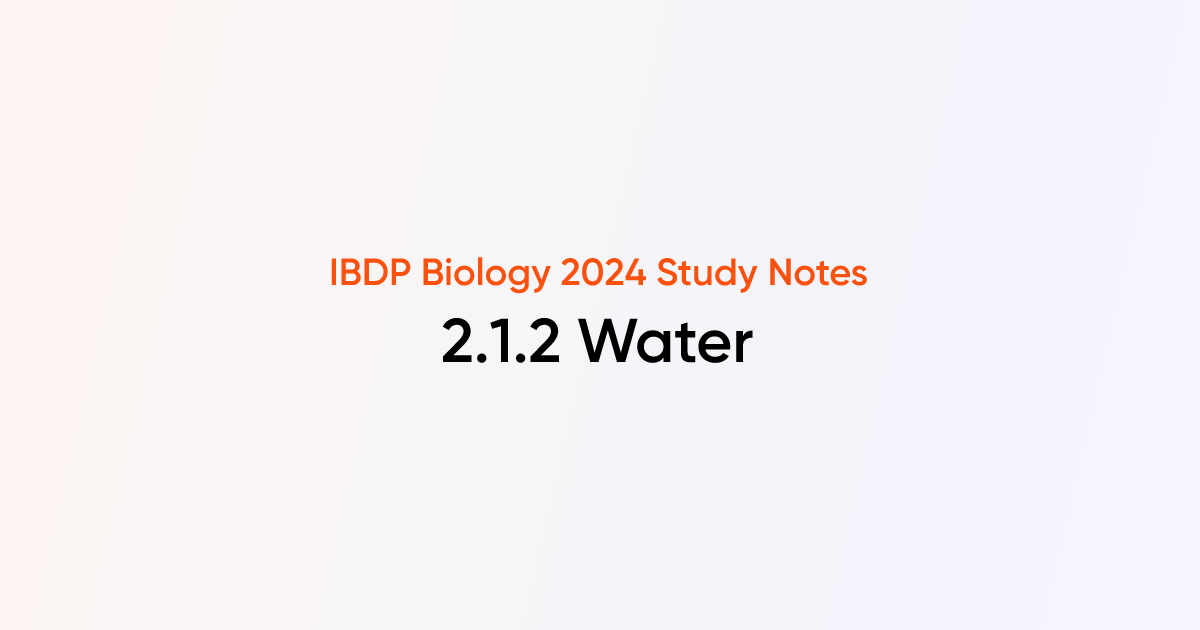 Water (2.1.2) | IB DP Biology Notes | TutorChase