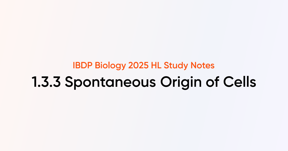 Spontaneous Origin of Cells (1.3.3) | IB DP Biology HL 2025 Notes ...