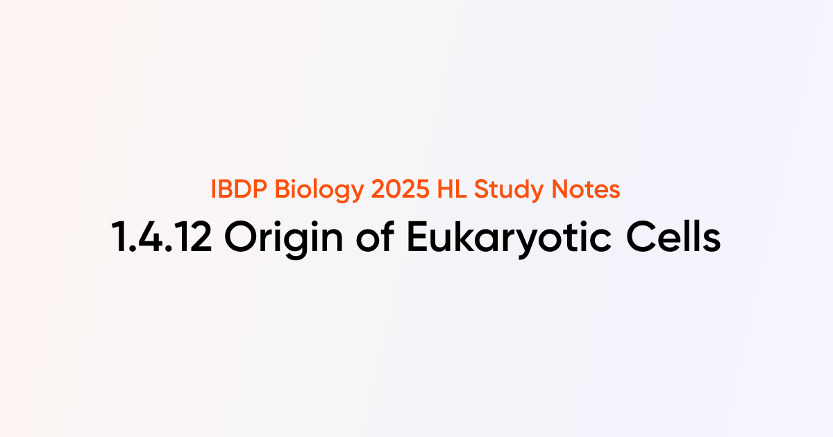 Origin of Eukaryotic Cells (1.4.12) | IB DP Biology HL 2025 Notes ...