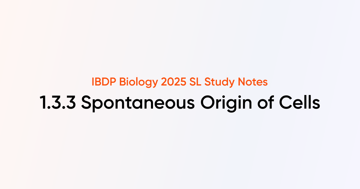 Spontaneous Origin of Cells (1.3.3) | IB DP Biology SL 2025 Notes ...