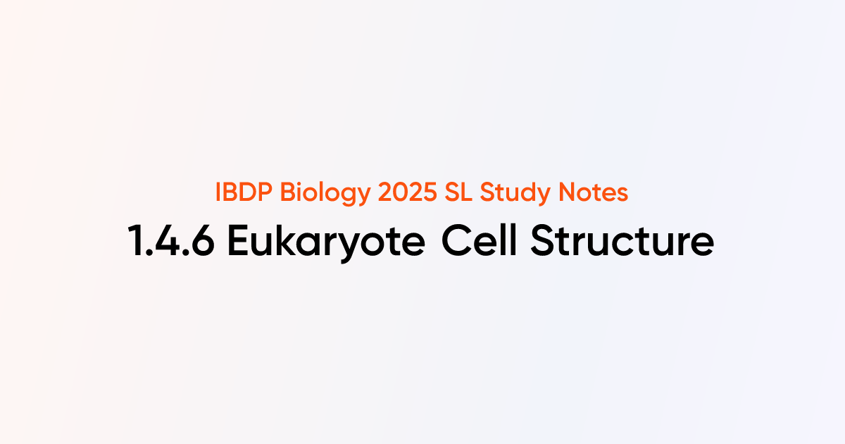 Eukaryote Cell Structure (1.4.6) | IB DP Biology SL 2025 Notes | TutorChase