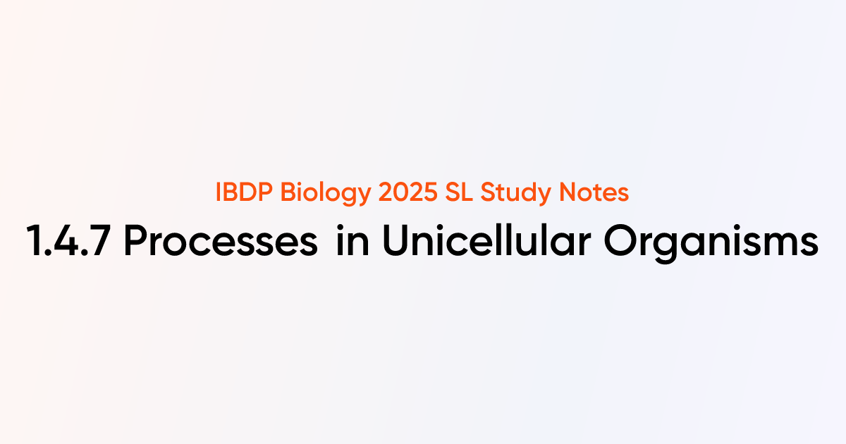Processes in Unicellular Organisms (1.4.7) | IB DP Biology SL 2025 ...
