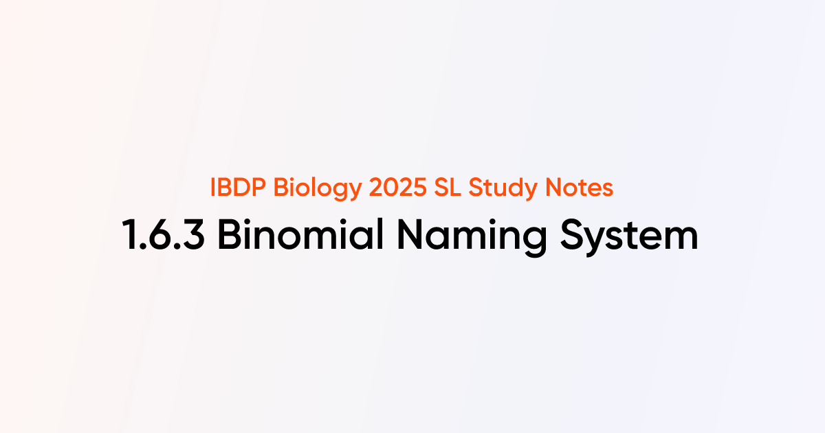 Binomial Naming System (1.6.3) | IB DP Biology SL 2025 Notes | TutorChase