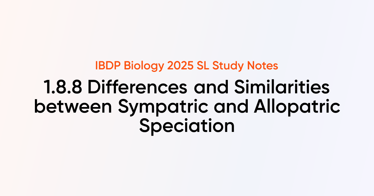 Differences and Similarities between Sympatric and Allopatric ...