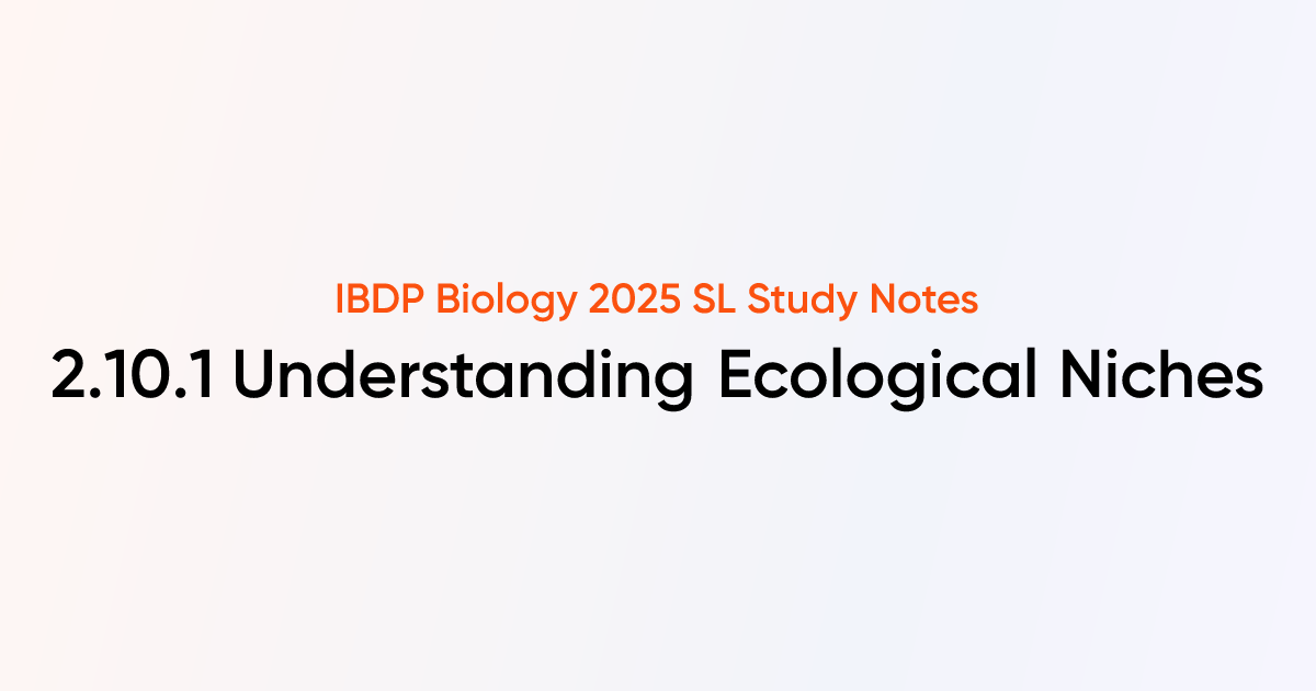 Understanding Ecological Niches 2101 Ib Dp Biology Sl 2025 Notes
