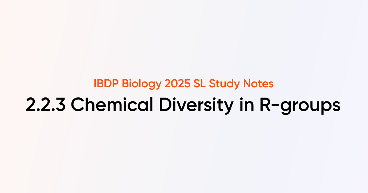 Chemical Diversity in R-groups (2.2.3) | IB DP Biology SL 2025 Notes ...