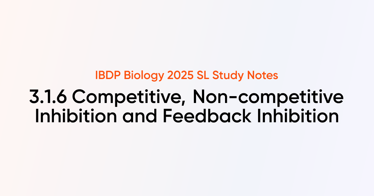 Competitive, Non-competitive Inhibition and Feedback Inhibition (3.1.6 ...