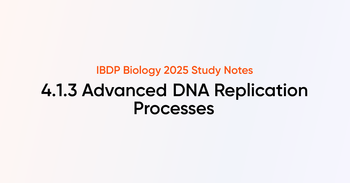 Advanced DNA Replication Processes (4.1.3) | IB DP Biology HL 2025 ...